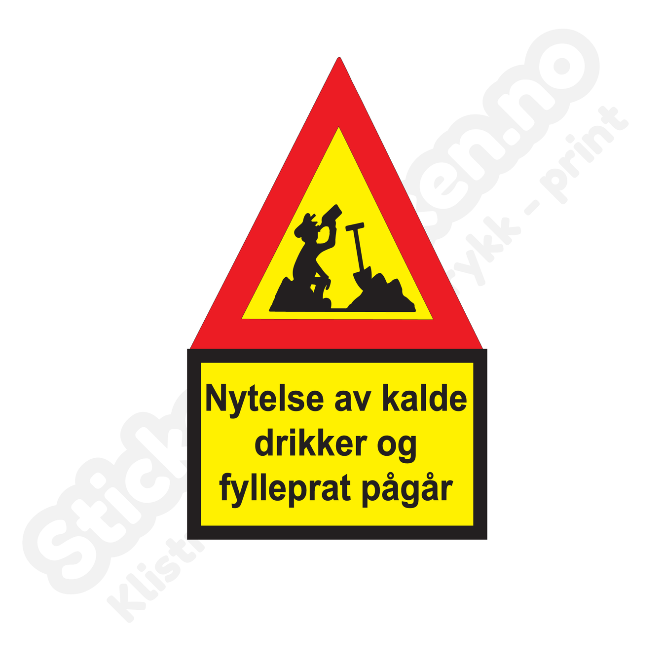 Nytelse Av Kalde Drikker Printmerke – Stickerbutikken.no